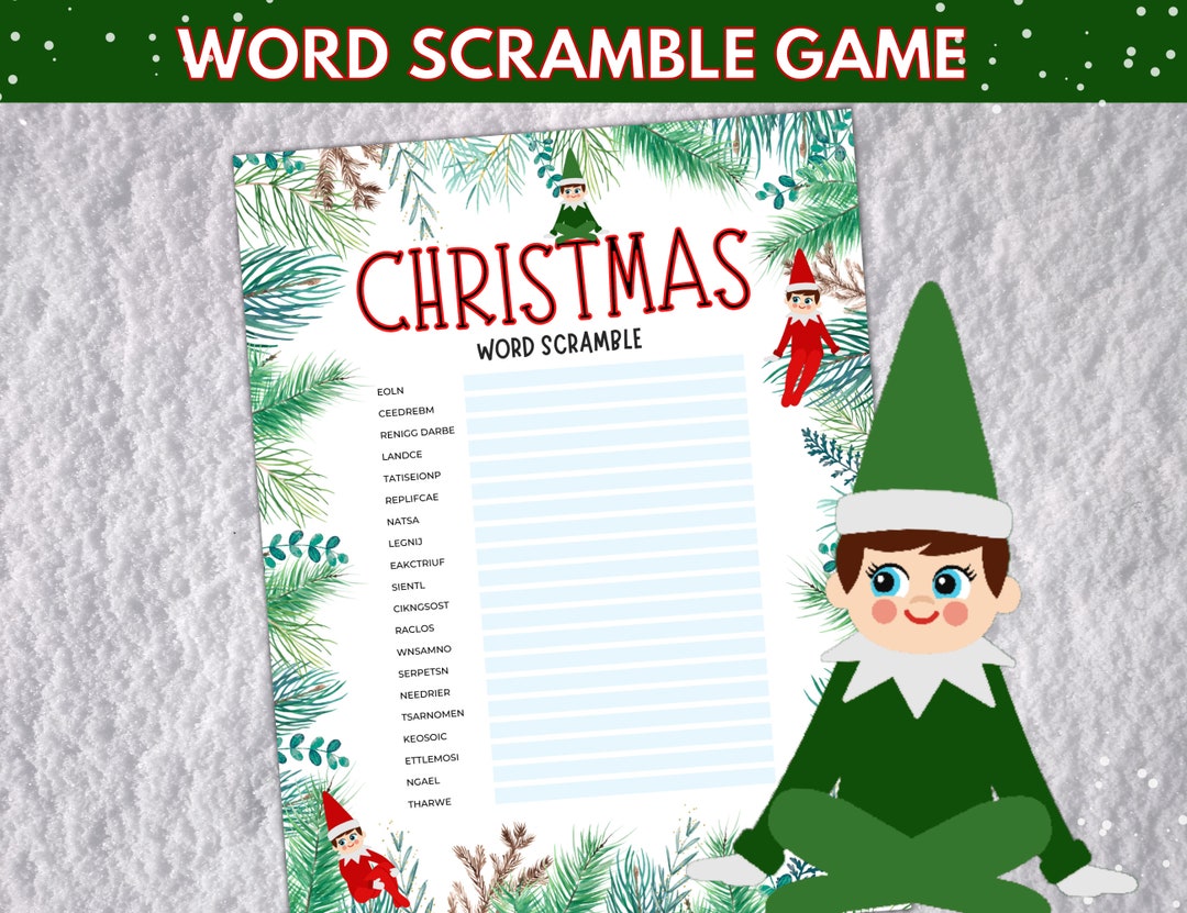 Christmas Word Scramble Game, Christmas Game, Elf Christmas Game ...