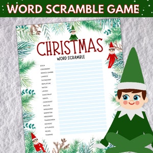Christmas Word Scramble Game, Christmas Game, Elf Christmas Game ...
