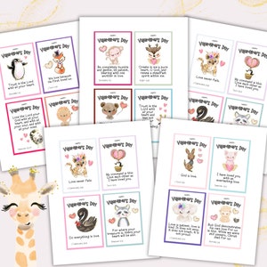 Kids Valentine's Day Bible Verse Cards, Christian Valentines Day ...