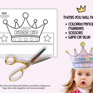 Jesus is King Paper Crown Printable Activity, Paper Crown Craft for ...