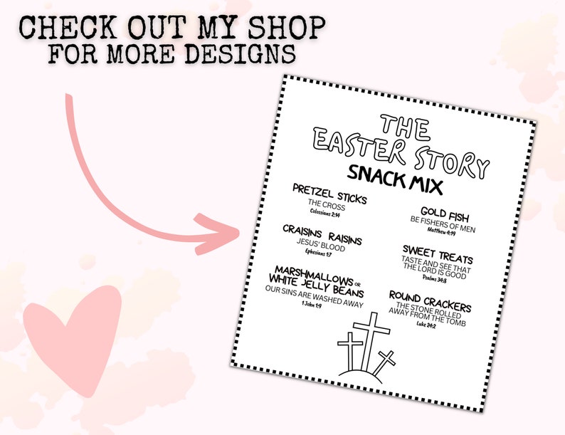 The Easter Story Snack Mix Printable Tag, Easter Treat Handout for Kids ...