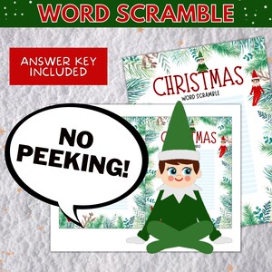 Christmas Word Scramble Game, Christmas Game, Elf Christmas Game ...