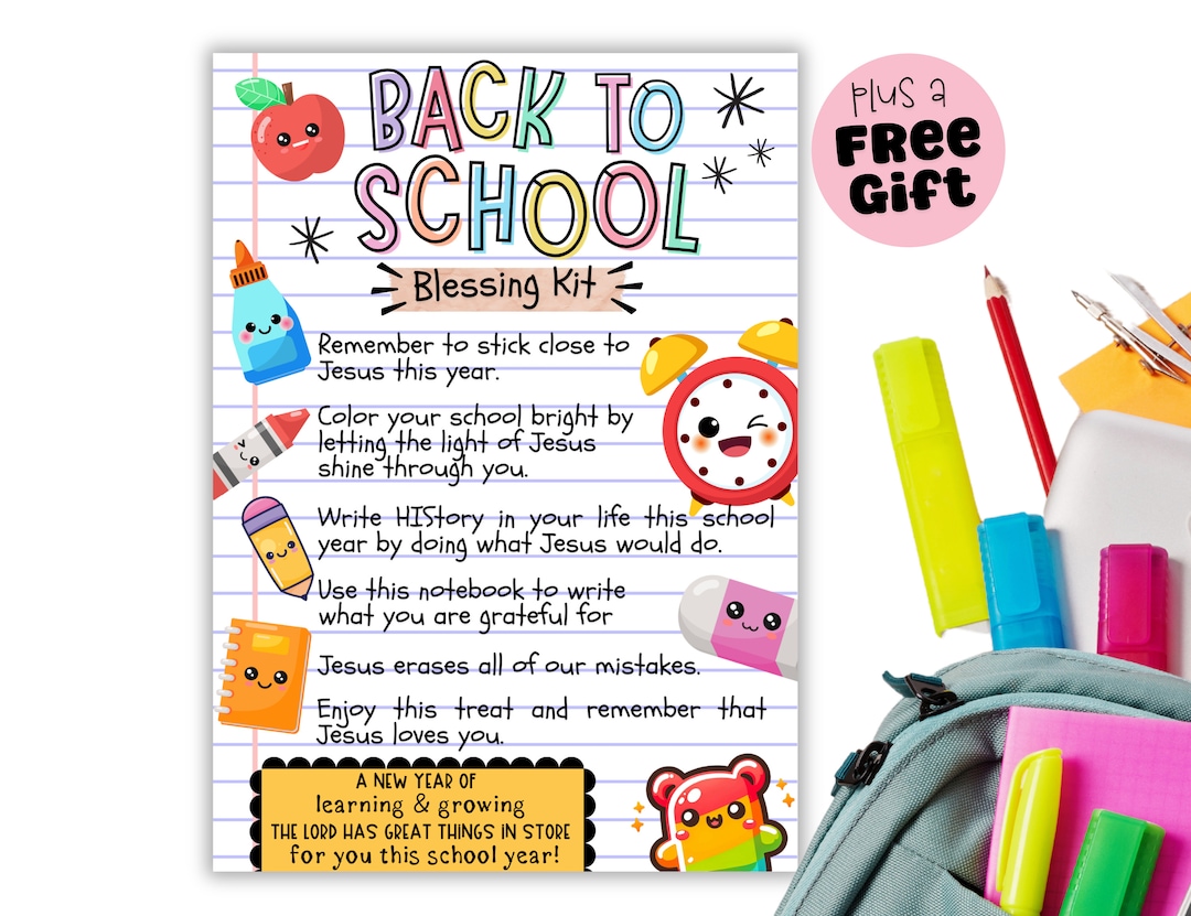 Back to School Blessing Kit, Backpack Blessing, Backpack Prayer, First ...