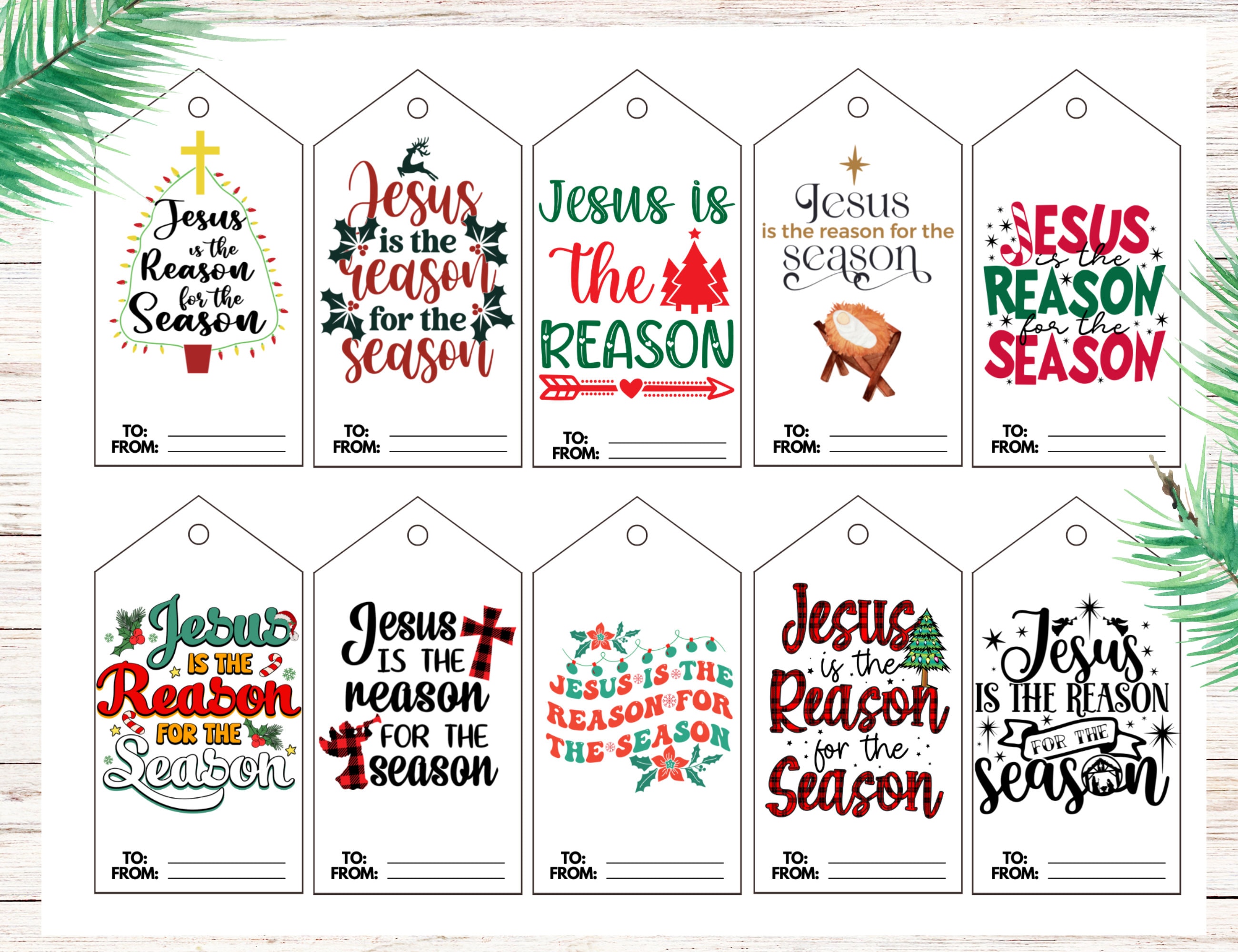 Jesus is the Reason for the Season Christmas Gift Tags - Etsy