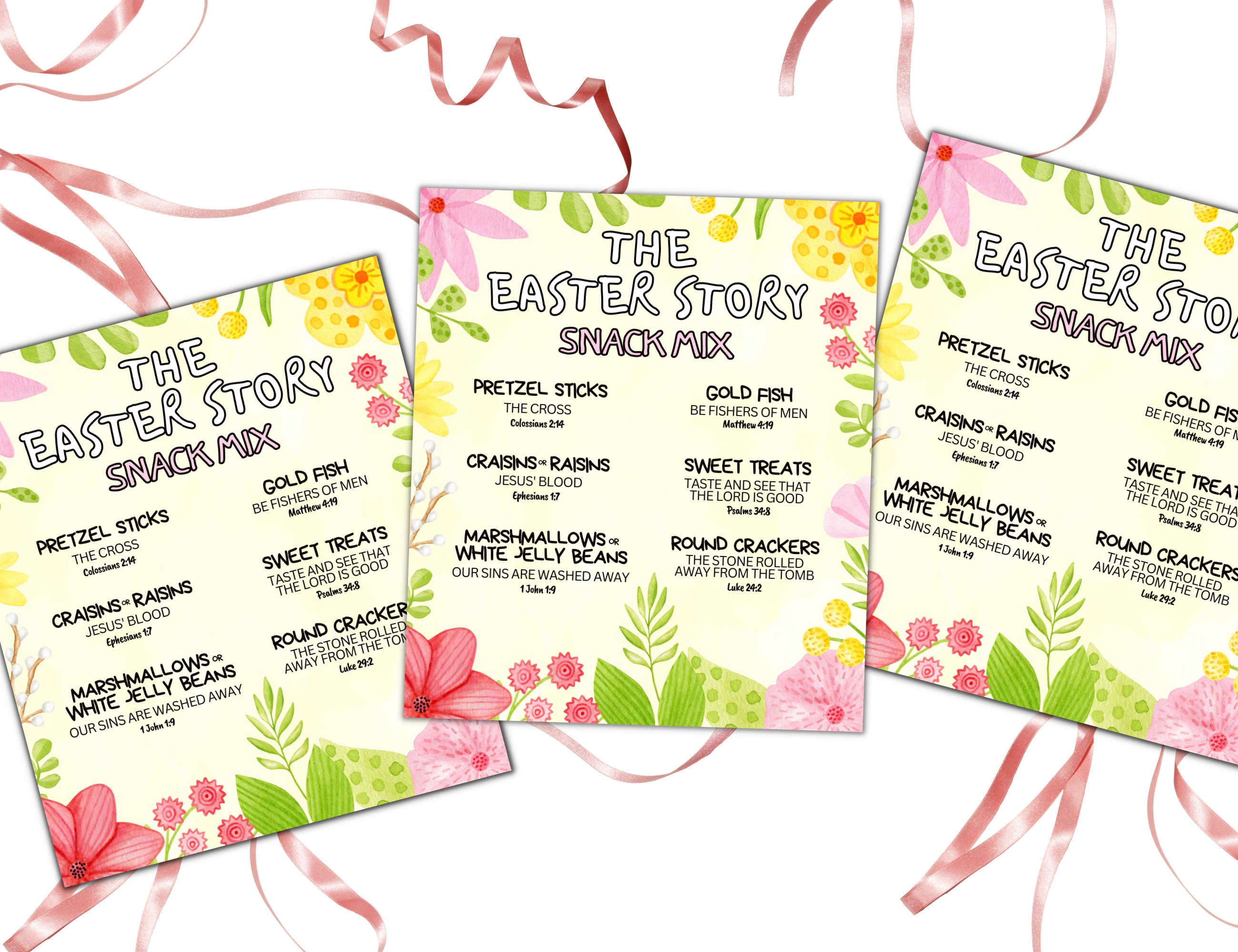 The Easter Story Snack Mix Printable Tag Easter Treat Handout - Etsy