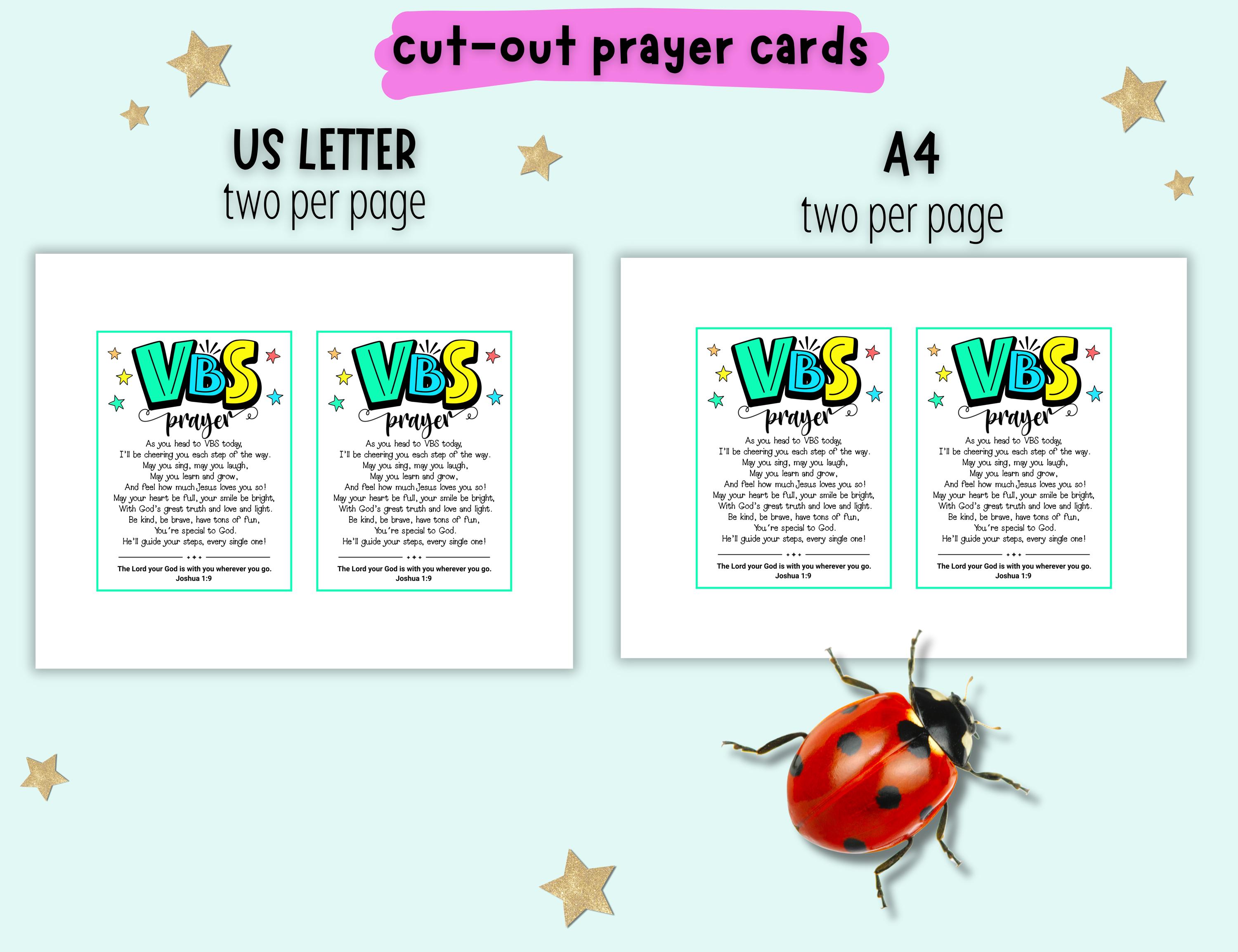 VBS Prayer Card for Kids, Vacation Bible School Encouragement Gift for ...