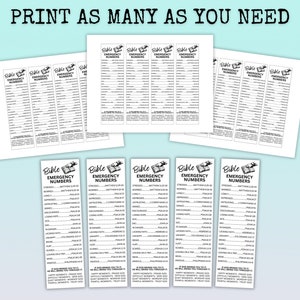 Bible Emergency Numbers Bookmark Printable, Emergency Bible Verse ...
