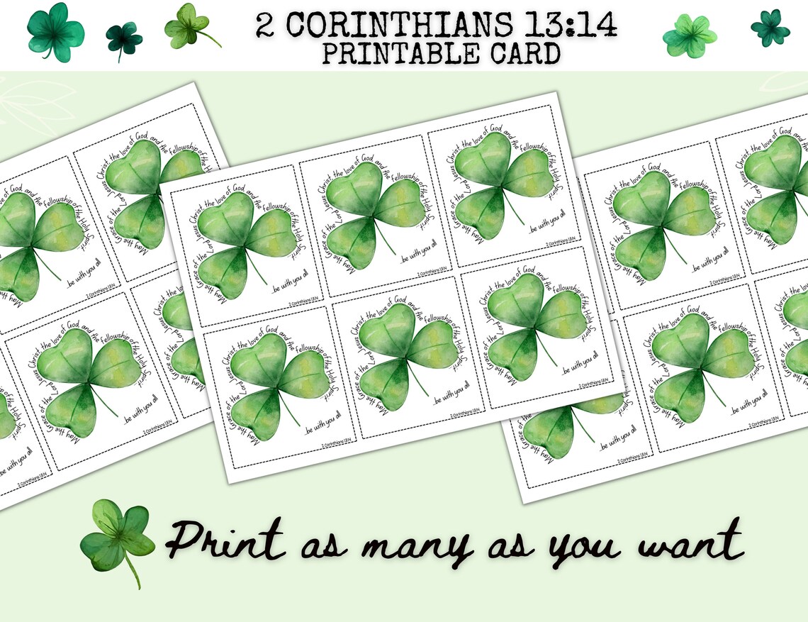 Shamrock Holy Trinity 2 Corinthians 13:14 St. Patrick's - Etsy