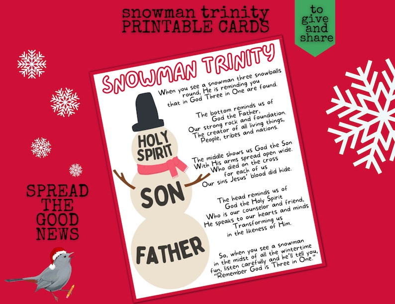 Snowman Holy Trinity Christmas Bible Verse Cards, Father, Son & Holy ...