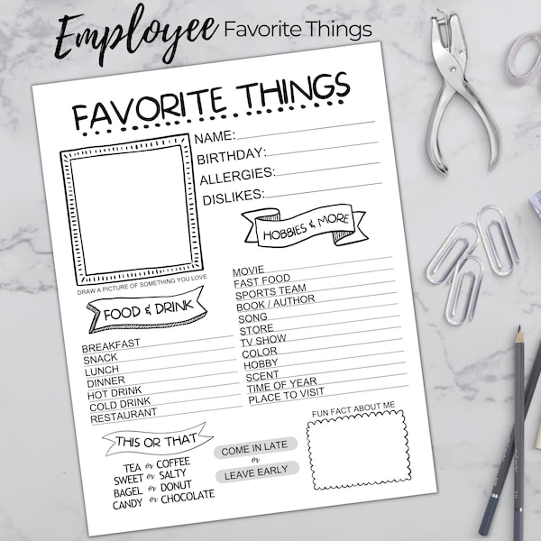 All About Me Coworker - Etsy