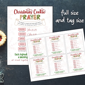 Christmas Prayer for Tray of Cookies, Printable Christmas Tag With ...