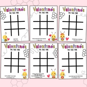 Bumble Bee Valentines Cards With Bible Verses, Tic Tac Toe Valentines ...