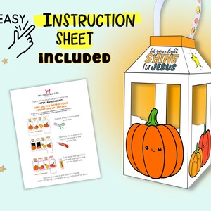 Pumpkin Paper Lantern Lamp for Kids, Let Your Light Shine for Jesus ...