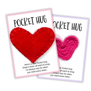 Pocket Hug Cards, Pocket Hug Tags Printable Pocket Hug Token Cards ...