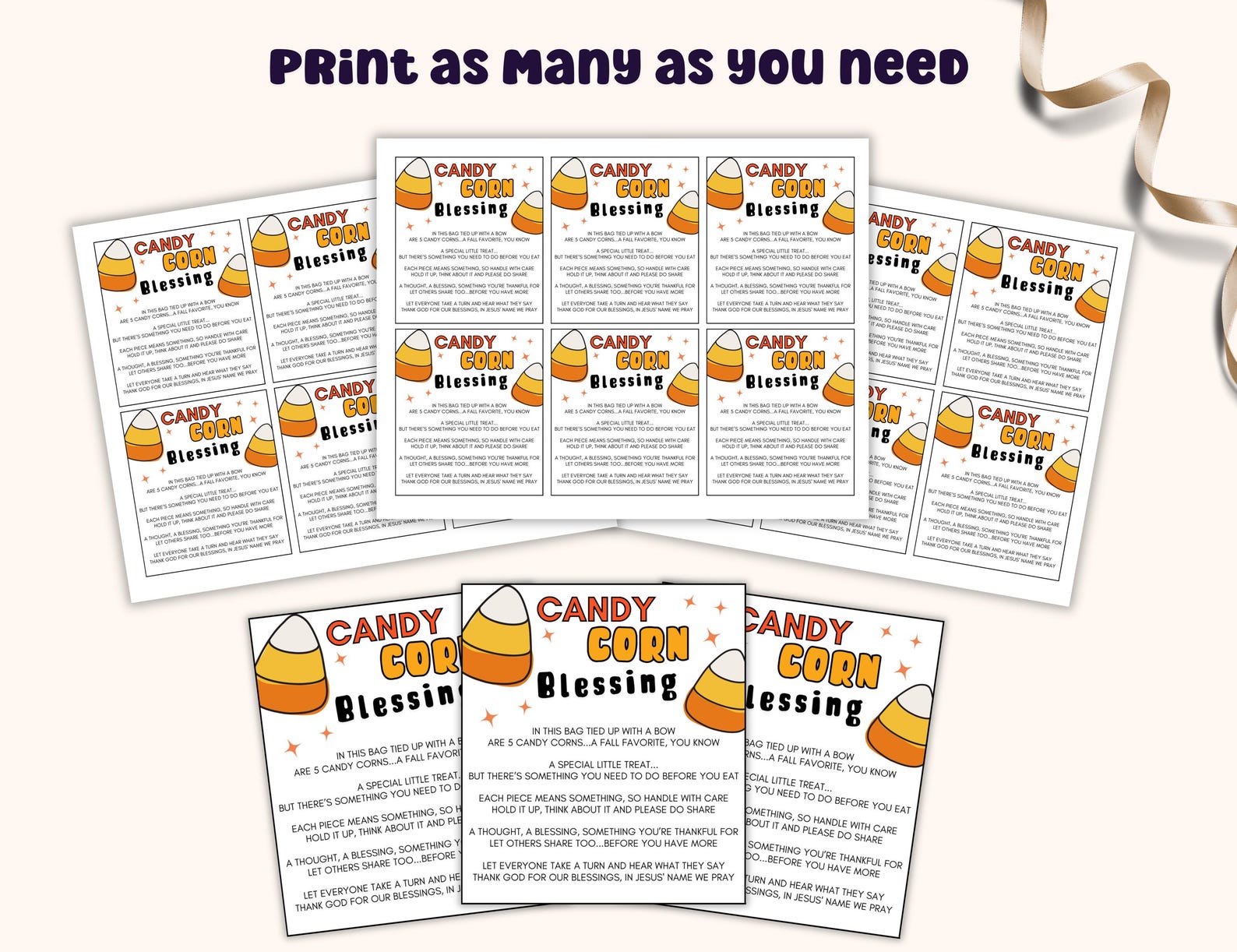 Candy Corn Blessing Tag, Candy Corn Gospel for Halloween, Candy Corn ...