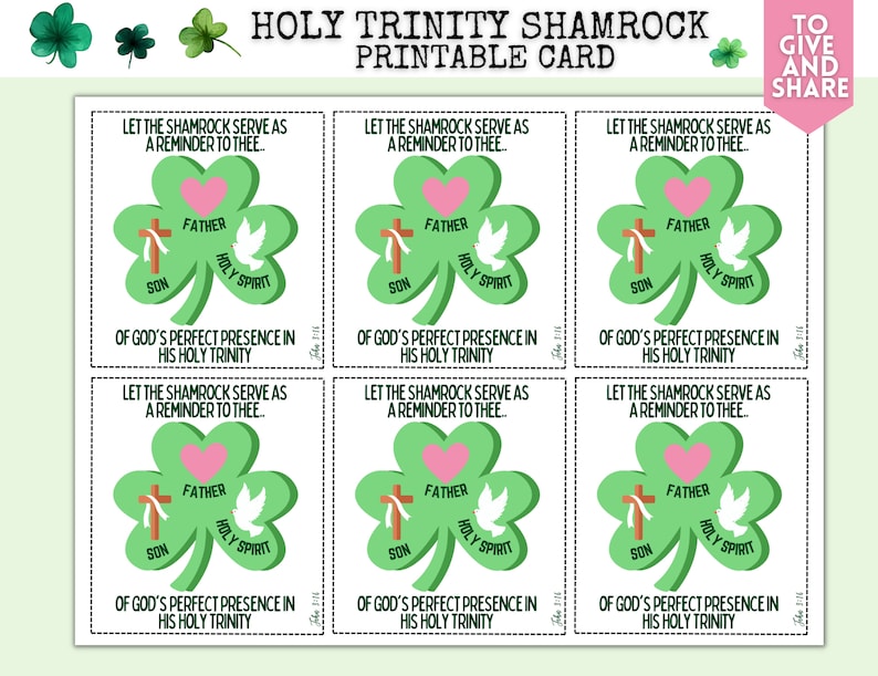 Shamrock Holy Trinity St. Patrick's Day Bible Verse - Etsy