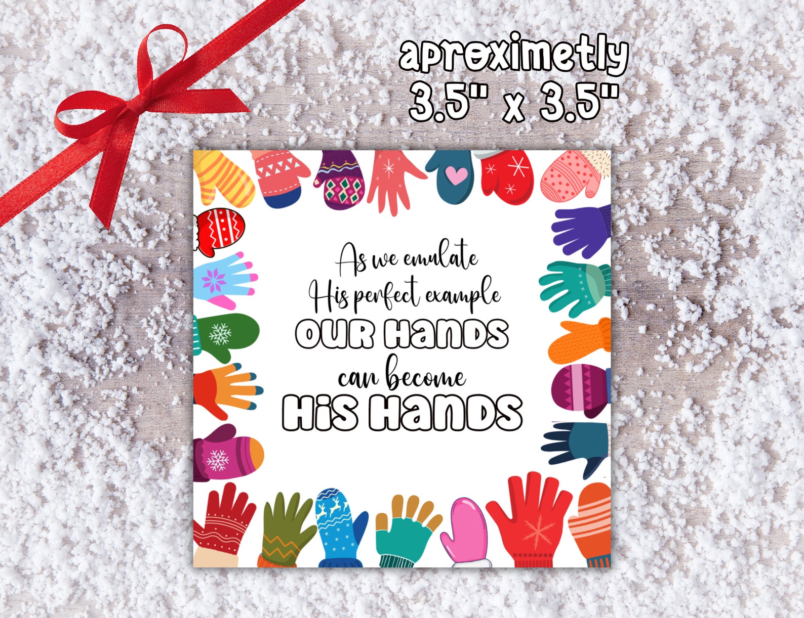 Gift Tag for Gloves, Winter Glove Christmas Tag Christian Tag for ...