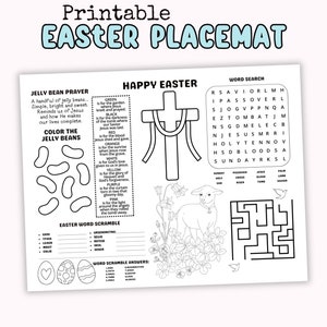 Christian Easter Placemat, Printable Easter Story Activity Coloring ...