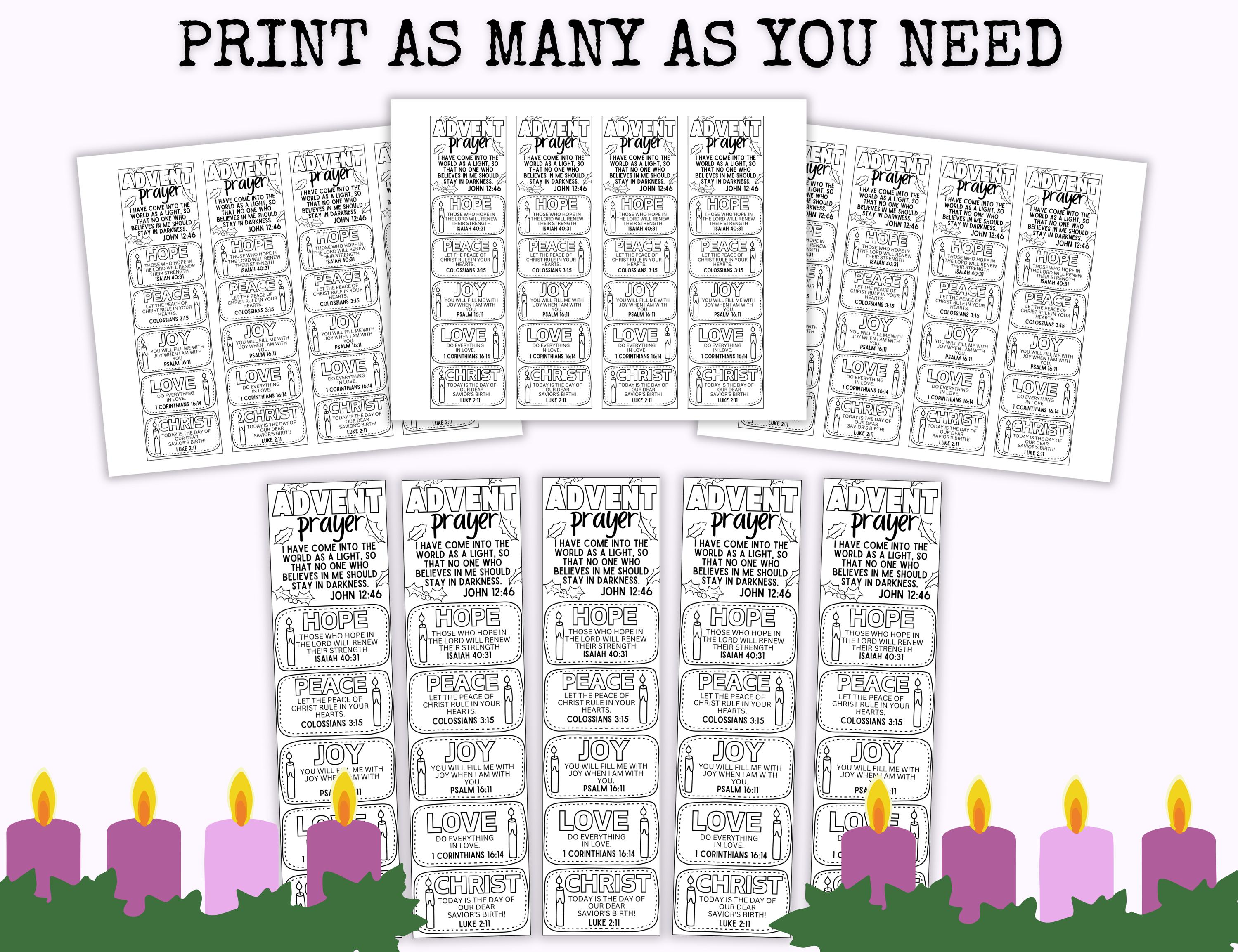 Advent Coloring Bookmarks, Advent Bookmarks. Christmas Coloring ...
