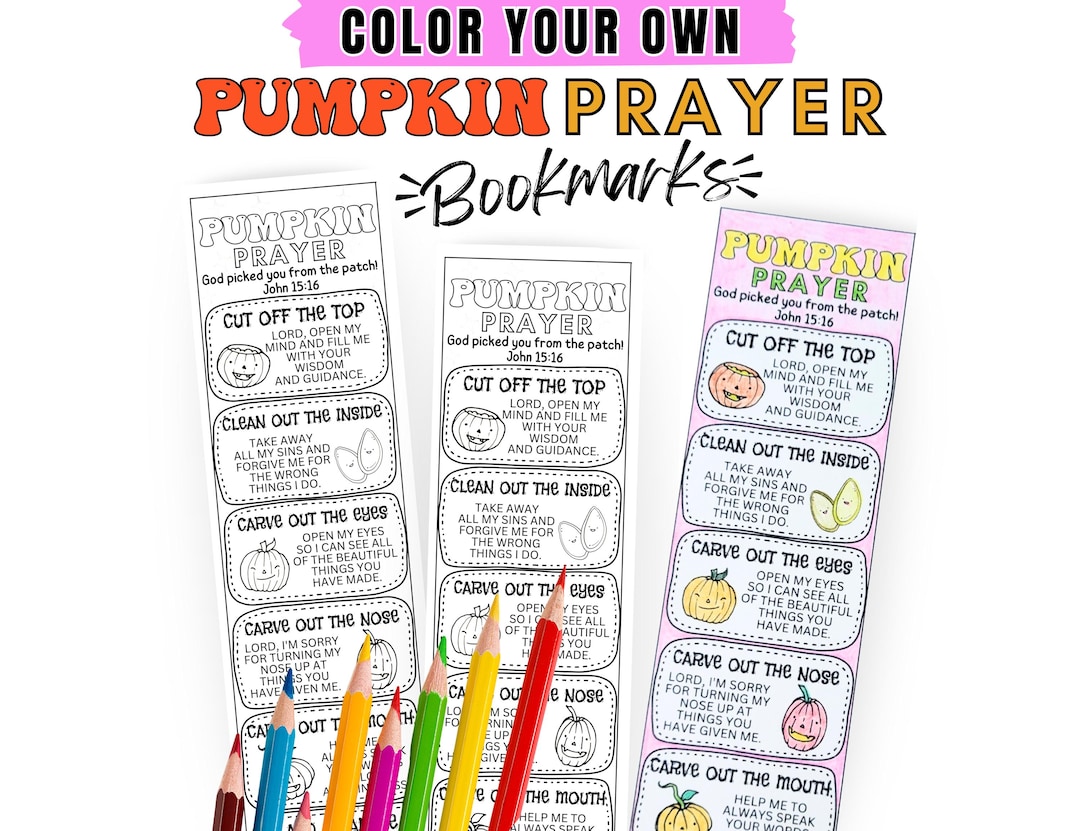 Pumpkin Prayer Bookmark, Pumpkin Gospel, Trunk or Treat Ideas, Pumpkin ...