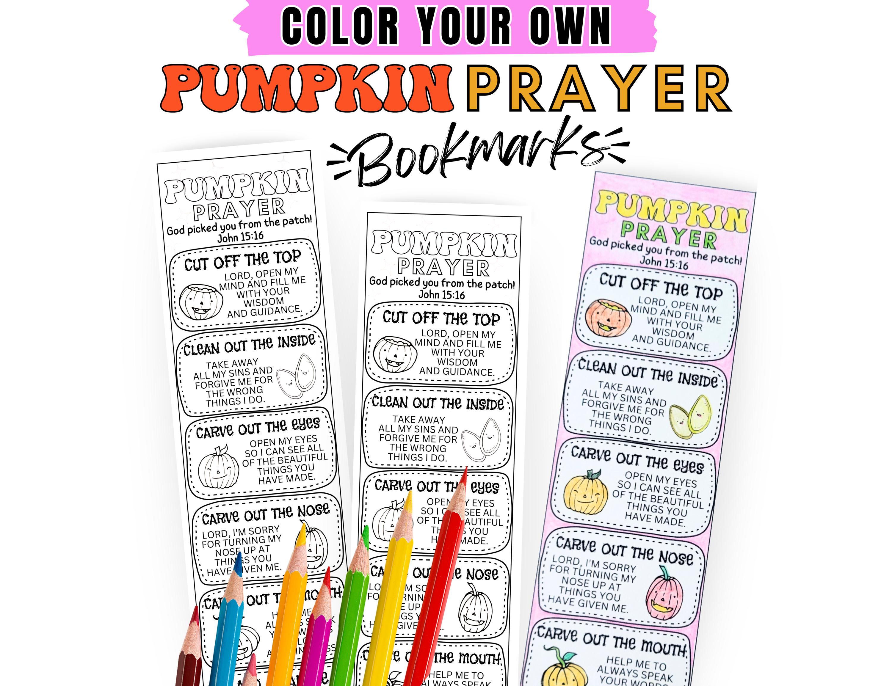 Pumpkin Prayer Bookmark, Pumpkin Gospel, Trunk or Treat Ideas, Pumpkin ...