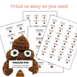 Positive Poo Signs for Crochet Poo, Printable Positive Poo Cards ...