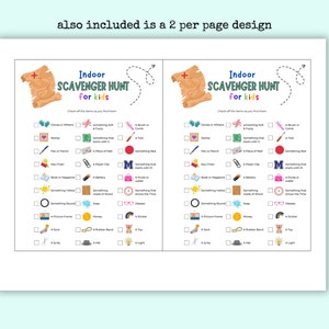 Kids Indoor Rainy Day Scavenger Hunt Printable Indoor Treasure Hunt for ...