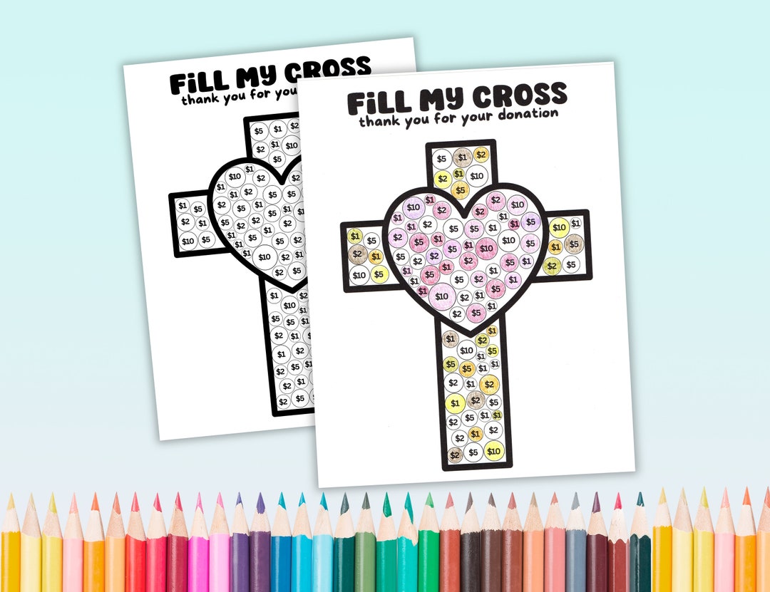 Fill My Cross Fundraiser Donation Tracker, Church Fundraising, Church ...