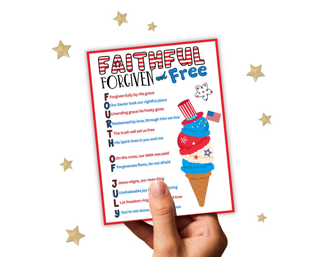 Fourth of July Blessing Cards, Christian July 4th, Religious Patriotic ...