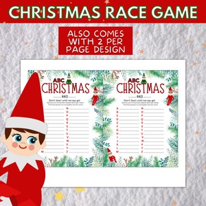 Elf Christmas ABC Race Game, Printable Elf Game, Kids Elf Game, Elf ...