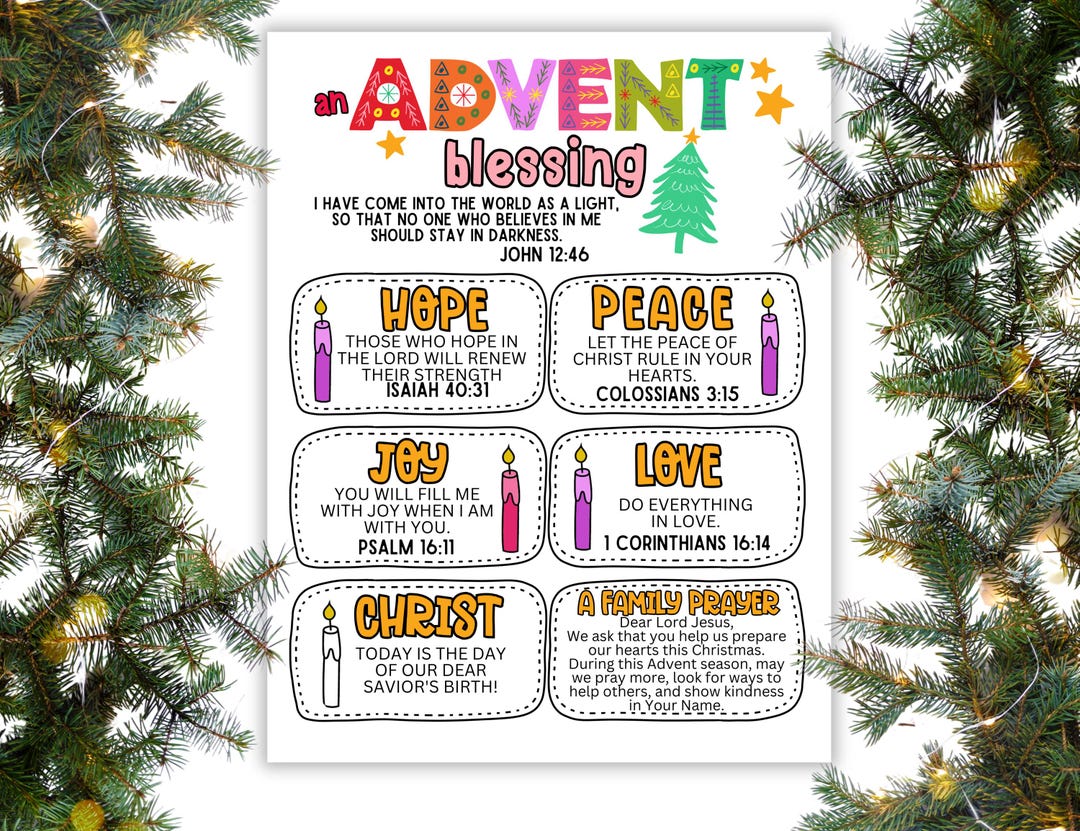 Advent Prayer, Advent Blessing Printable, Advent Gift for Church ...
