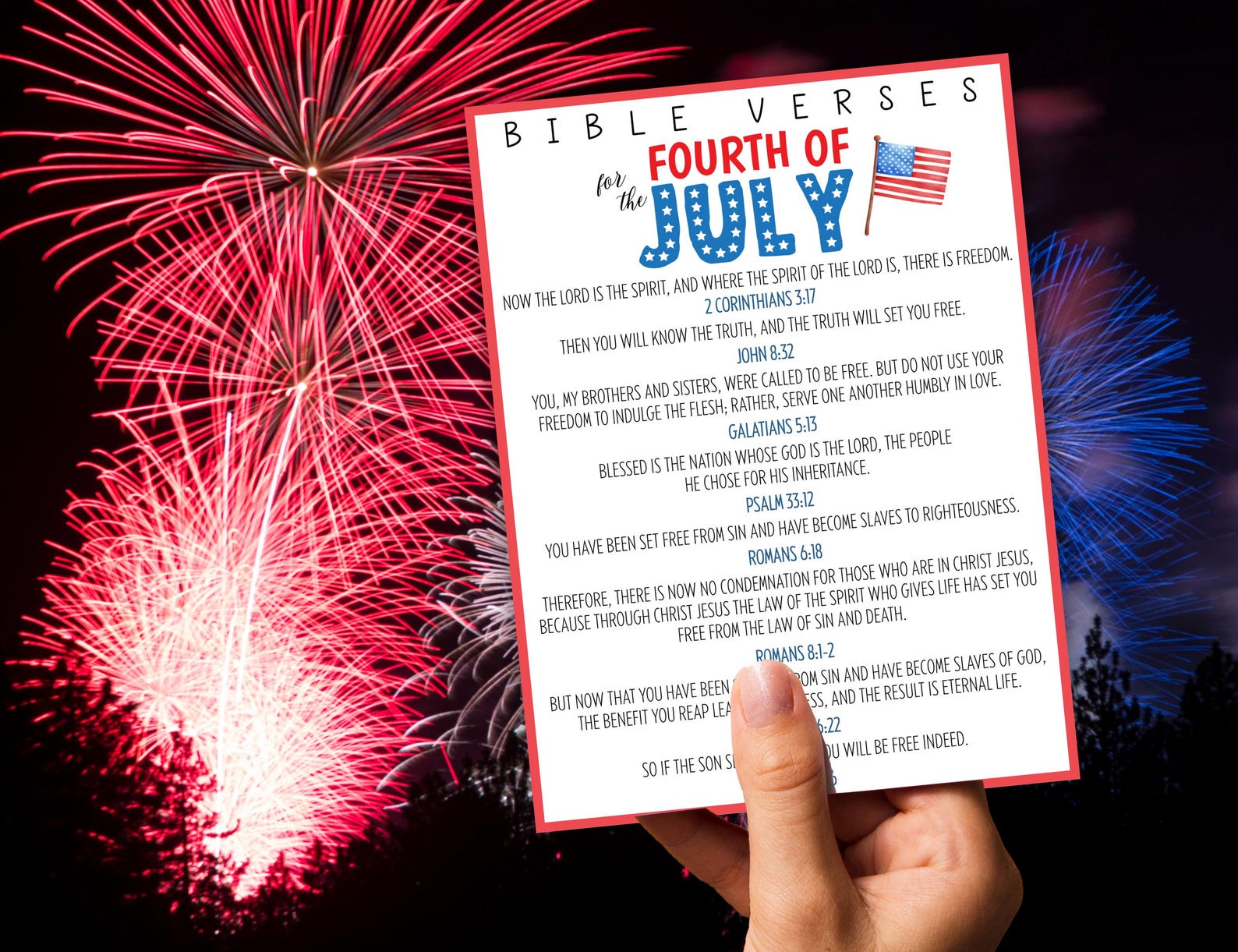 Fourth of July Bible Verses, Christian July 4th Card, Religious ...