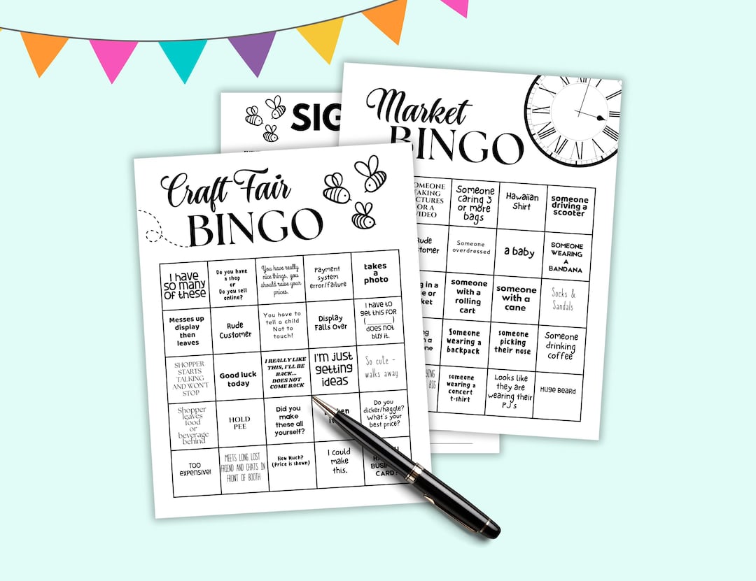 Craft Fair Bingo Game for Vendors, Craft Show Bingo, Vendor Bingo Game ...