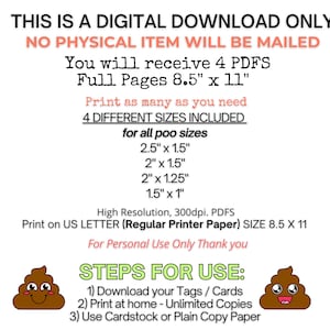 Positive Poo Signs for Crochet Poo, Printable Positive Poo Cards ...