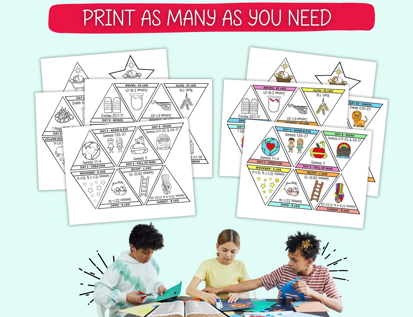 Jesse Tree Advent Calendar Craft Activity for Kids, Jesse Tree for Kids ...