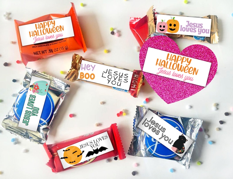 Christian Halloween, Printable Stickers Labels for Candy, Christian ...