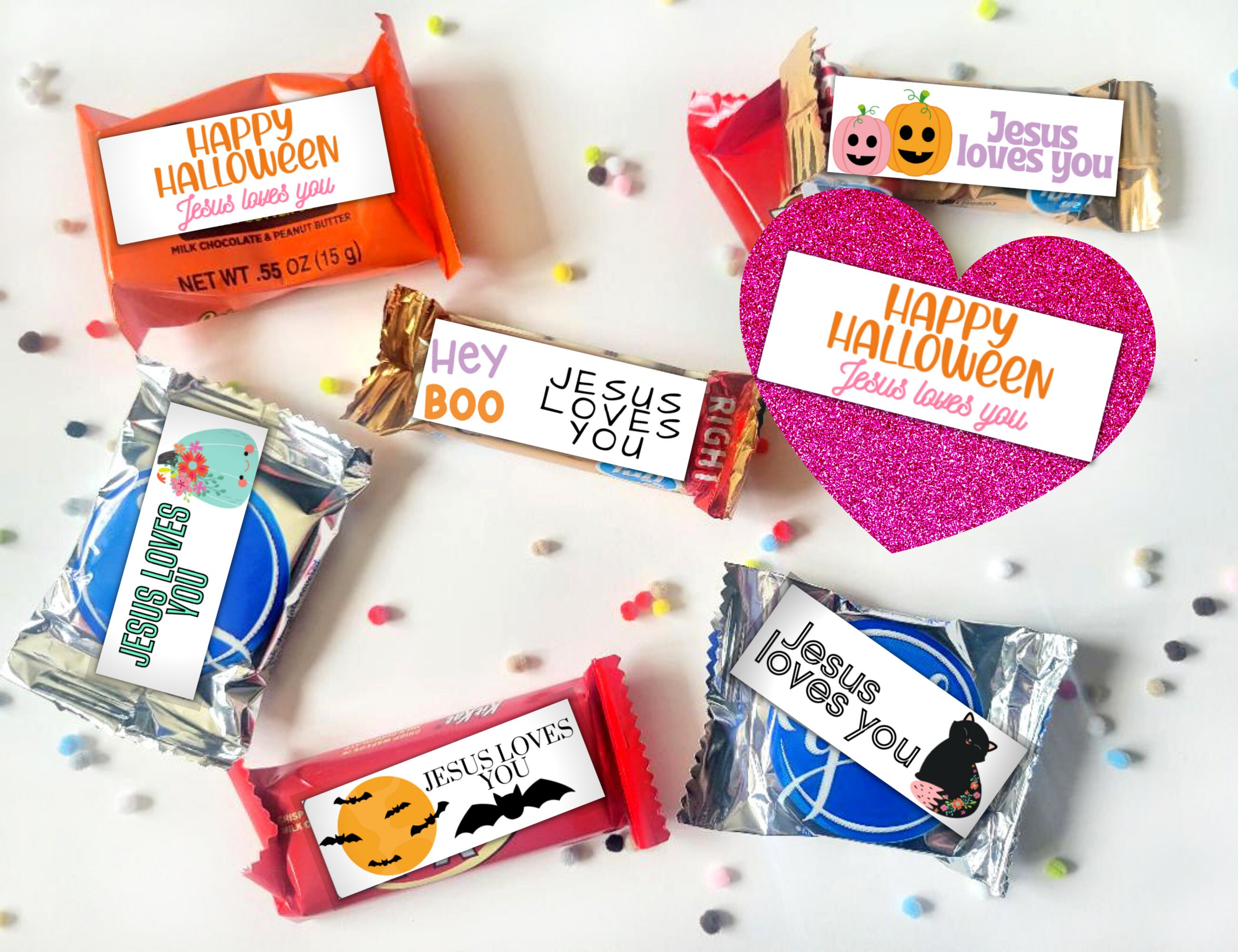 Christian Halloween, Printable Stickers Labels for Candy, Christian ...