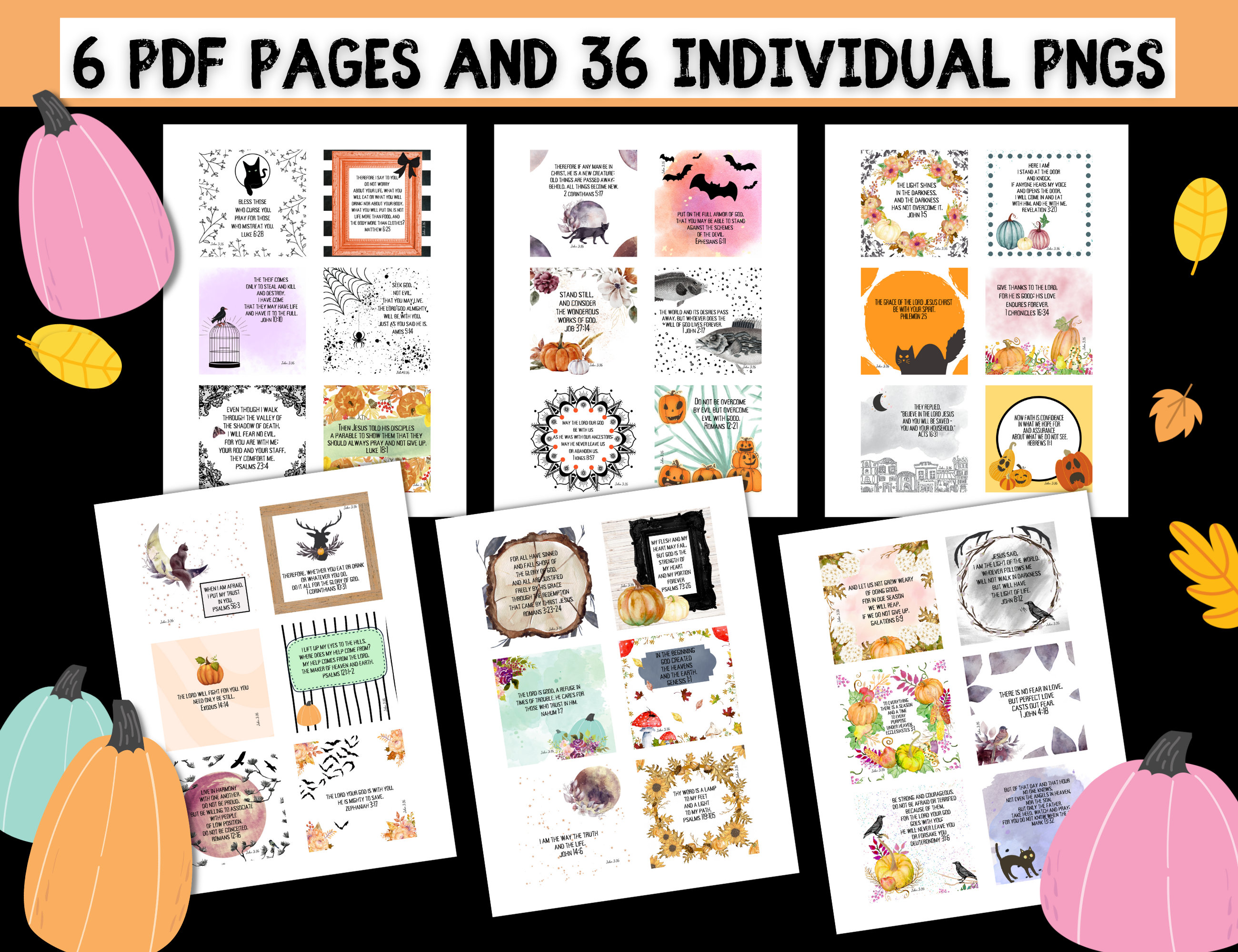 Christian Halloween Prayer Board Bible Verse Cards, Printable Scripture ...