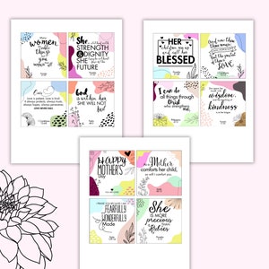 Mother's Day Scripture Cards Christian Mother's Day Bible Verse Card ...