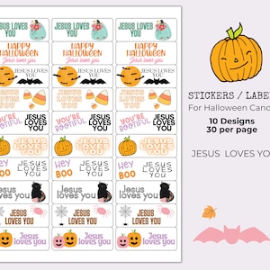 Christian Halloween, Printable Stickers Labels for Candy, Christian ...