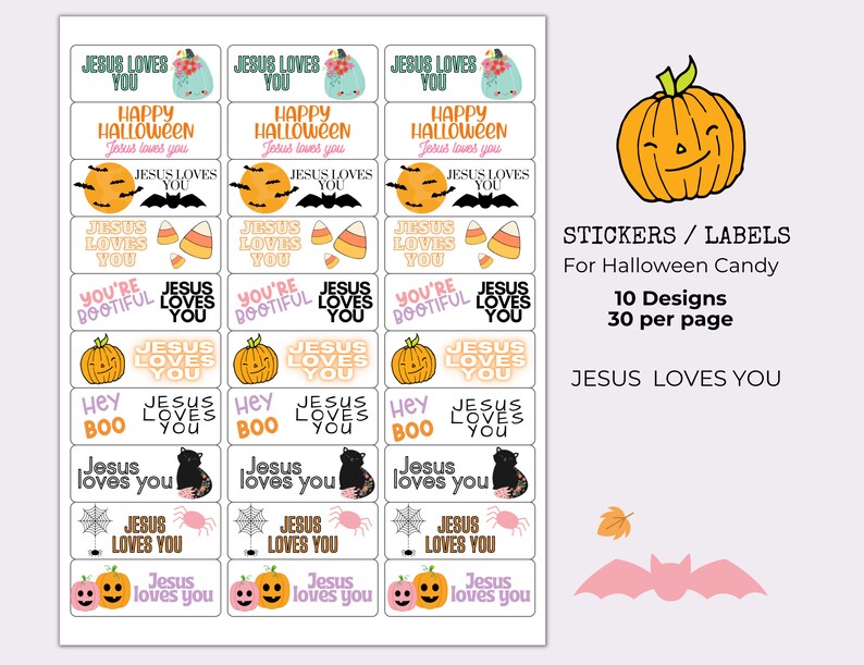 Christian Halloween, Printable Stickers Labels for Candy, Christian ...