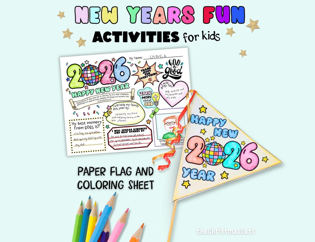 New Years Bible Craft for Kids, Coloring Activity Sheet and Paper ...