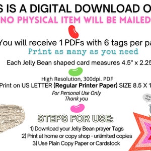 Jesus Jelly Bean Prayer Tag Easter Treat Handout for Kids, School ...