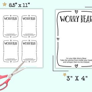 Worry Bear Pocket Hug Cards, Pocket Hug Tags, Pocket Hug Printable ...