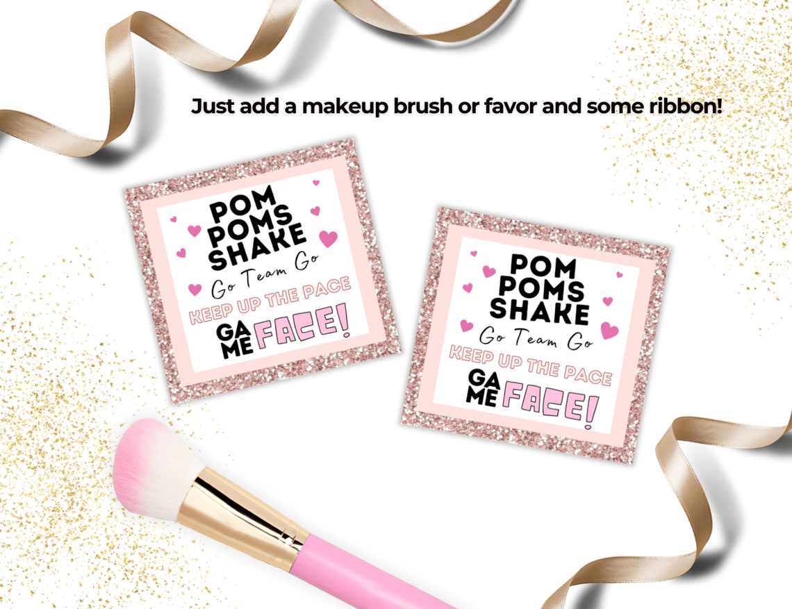 Cheerleader Makeup Gift Tags Cheer Survival Kit, Cheerleader Favor Game ...