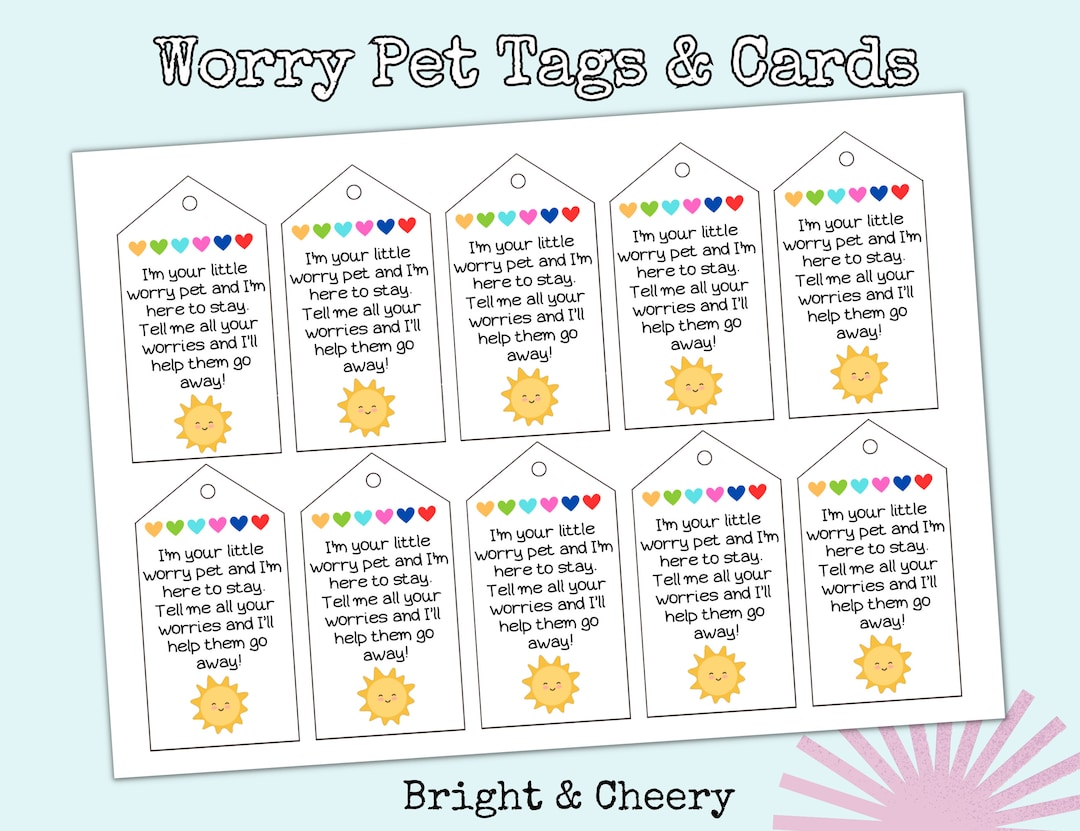 Worry Buddies Pet Tags & Worry Pet Cards for Crochet Pets, Loom Pets ...