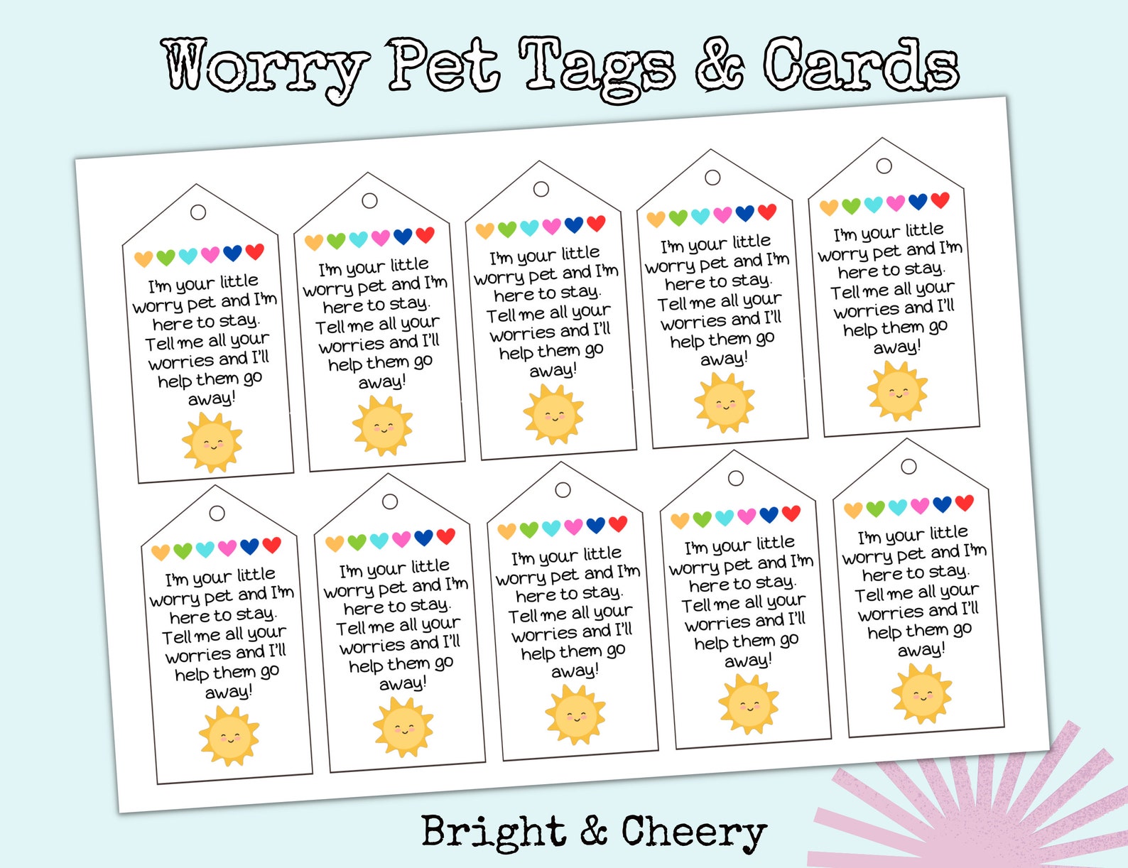 Worry Buddies Pet Tags & Worry Pet Cards for Crochet Pets, Loom Pets, Pocket Worry Pet Gift Tags ...