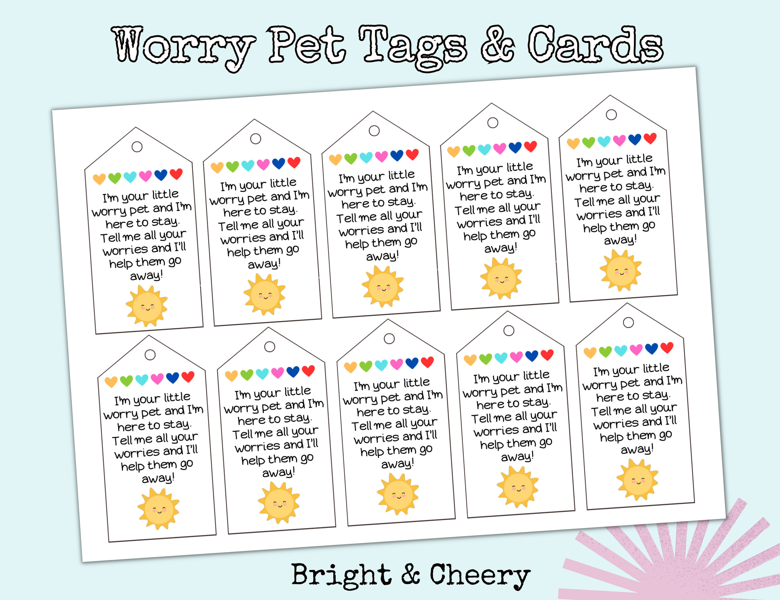 Worry Buddies Pet Tags & Worry Pet Cards for Crochet Pets, Loom Pets ...