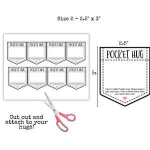 Pocket Hug Cards, Pocket Hug Tags Printable Pocket Hug Token Cards ...