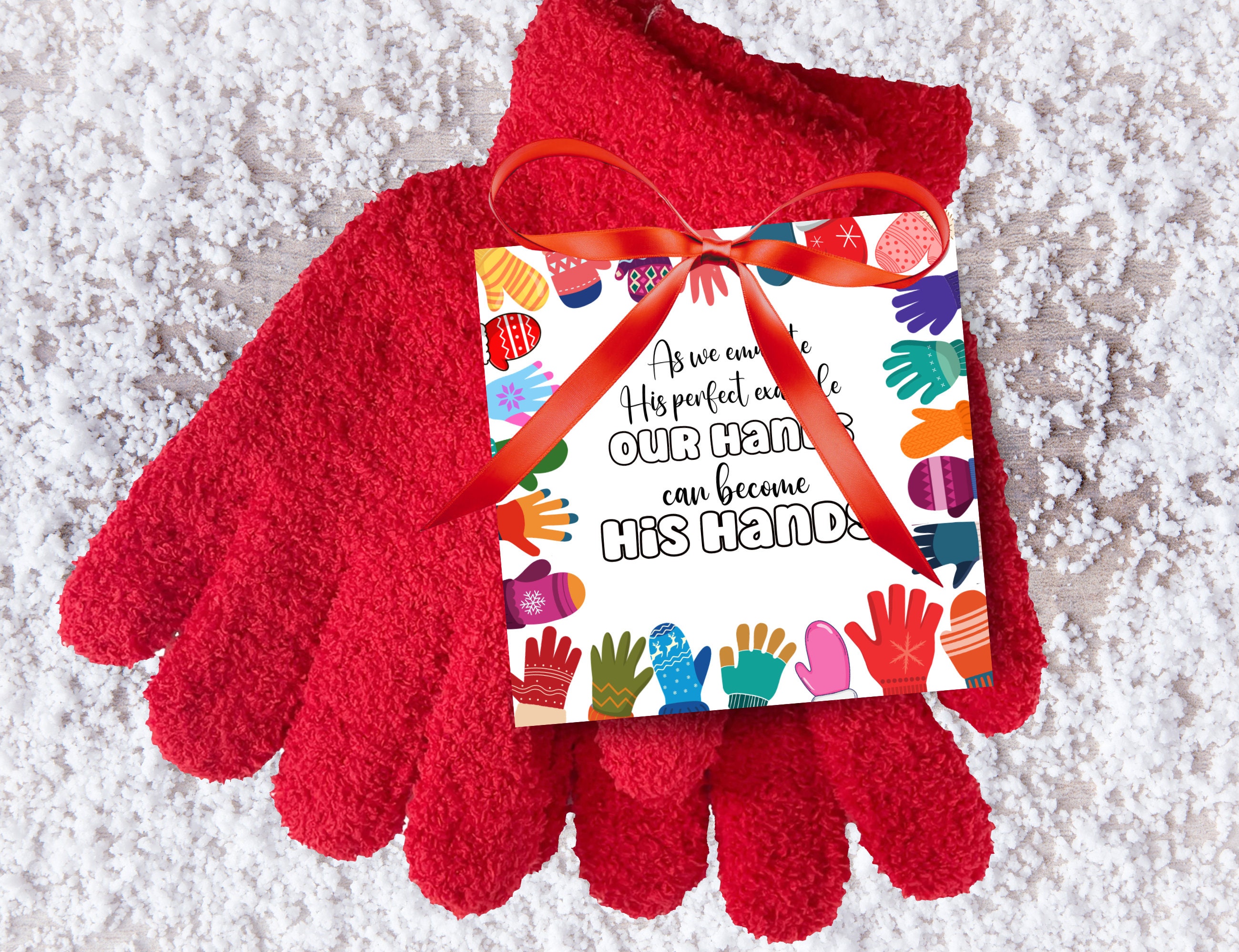 Gift Tag for Gloves, Winter Glove Christmas Tag Christian Tag for ...